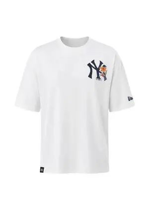 New Era Mlb Floral New York Yankees Logo Print T-shirt - White