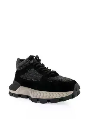 LINDA BAUMANN Snakeskin-effect Paneled Sneakers