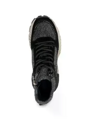 LINDA BAUMANN Snakeskin-effect Paneled Sneakers