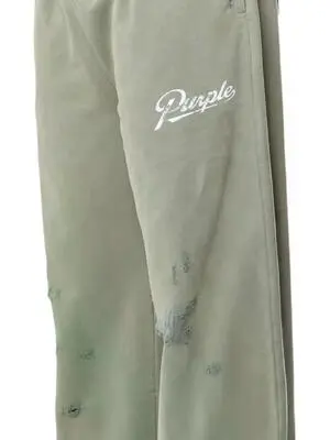 PURPLE BRAND Slugger" Distressed Logo-print Track Pants