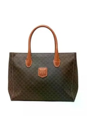 Celine 20th Century Macadam Coated Canvas Tote Bag - Brown