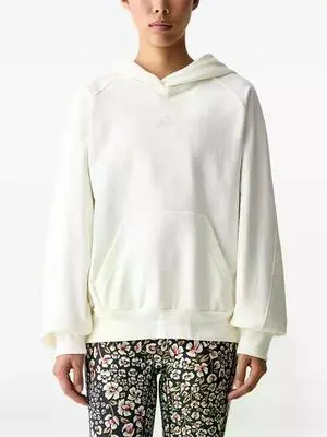 Adidas Embroidered-logo Raglan-sleeve Hoodie - Neutrals