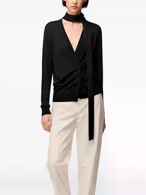 RETORI Scarf-detail Button-up Cardigan