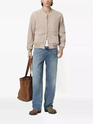 ALLSAINTS Suede-finish Zip-up Bomber Jacket