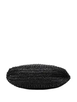 Prada 2013-2026 Small Raffia Effect Crochet Embroidered Logo Tote Bag