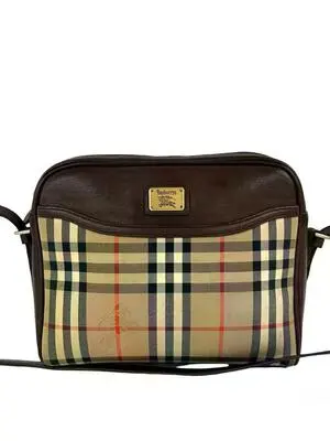 Burberry 20th Century Haymarket Check Canvas Crossbody Bag - Neutrals