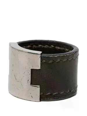 Hermès Leather And Palladium Plated Lurie Ring