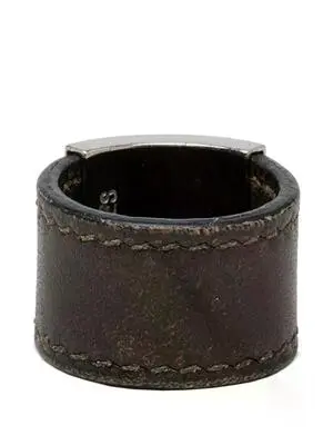Hermès Leather And Palladium Plated Lurie Ring