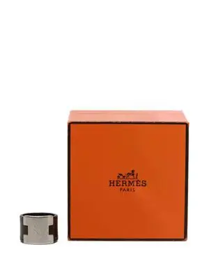 Hermès Leather And Palladium Plated Lurie Ring