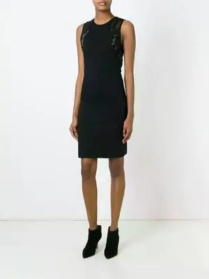Roberto Cavalli Back Lace Panel Dress - Black