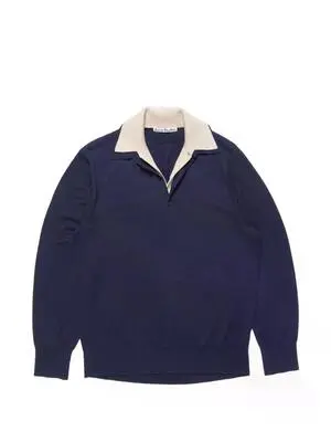 Acne Studios Contrast-collar Silk-blend Sweater - Blue
