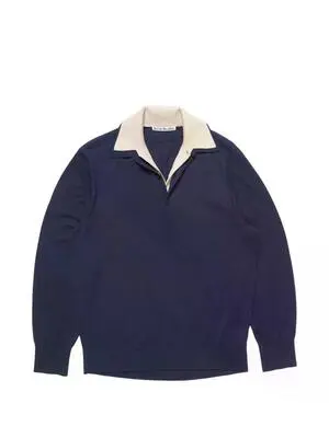Acne Studios Contrast-collar Silk-blend Sweater - Blue