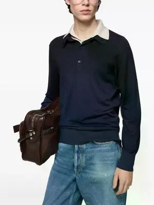 Acne Studios Contrast-collar Silk-blend Sweater - Blue