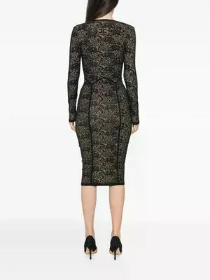 Elisabetta Franchi Lace-patterned Cut-out Midi Dress
