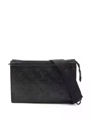 LOUIS VUITTON 2012-2026 Monogram Shadow Gaston Wearable Wallet Crossbody Bag - Black