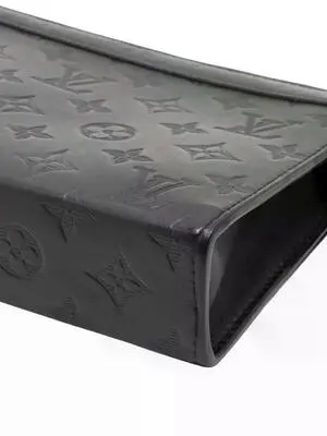 LOUIS VUITTON Monogram Shadow Gaston Wearable Wallet Crossbody Bag - Black