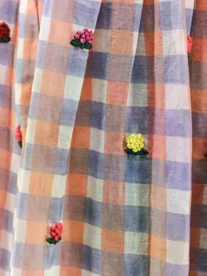 PHILIPPA 1970 Adriana Embroidered Madras-pattern Midi Skirt