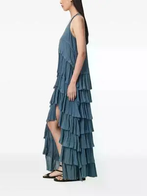 ALLSAINTS Maxi Tiered Ruffled Dress - Blue