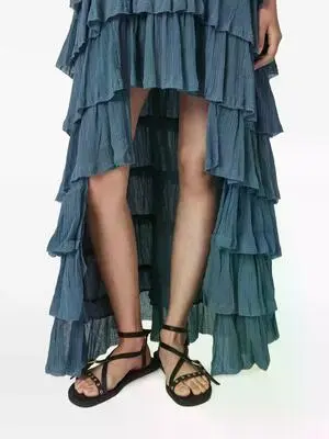 ALLSAINTS Maxi Tiered Ruffled Dress - Blue