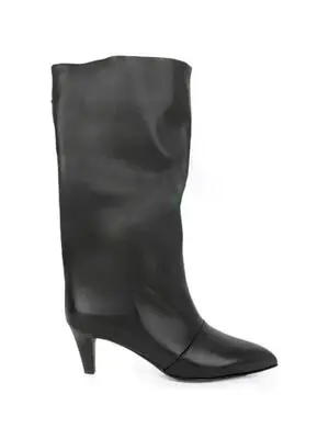 LINDA BAUMANN Pointed-toe Slouchy Boots - Black