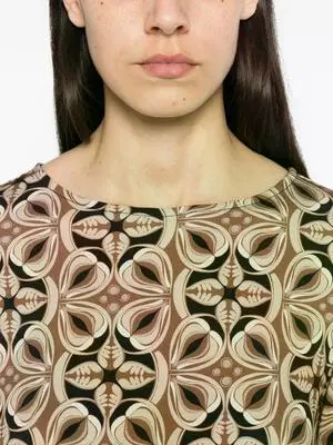 SIYU Geometric-print Midi Dress