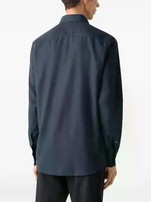Zegna Navy Cashco Shirt - Blue
