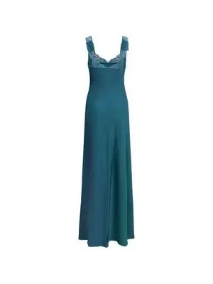FORTE_FORTE Lace-trim Slip Dress - Blue