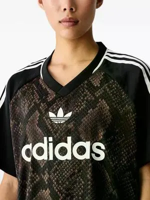 Adidas Snake-print Logo-print T-shirt