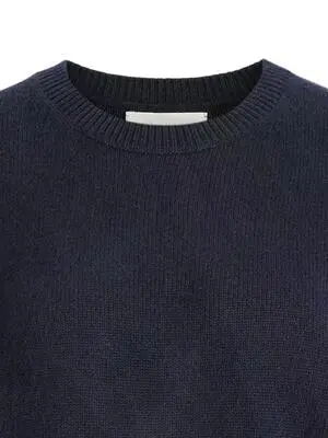 LISA YANG Fine Knit Ribbed Trim Sweater - Blue