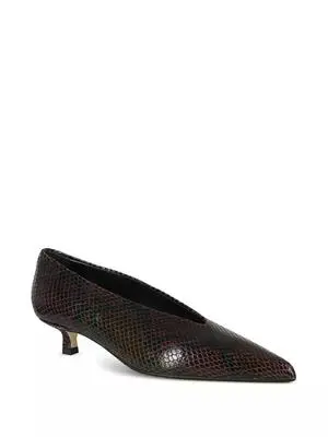 AeydĒ Clara Snake-effect Leather Pumps - Black