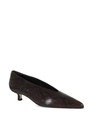 AeydĒ Clara Snake-effect Leather Pumps - Black