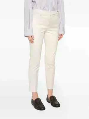 Brunello Cucinelli Slim-fit Button-fastening Trousers - Neutrals