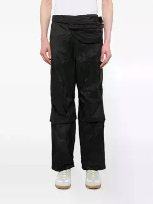 JUUN.J Belt-bag-detail Panelled Trousers - Black