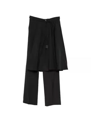 Sacai Pleated Overlay Trousers - Black