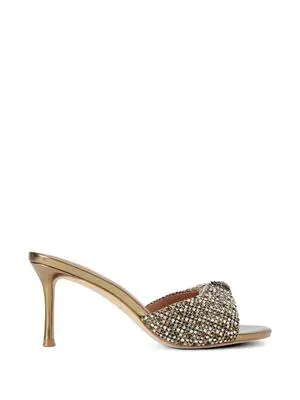Kurt Geiger Crystal-embellished Houndstooth Mules