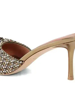 Kurt Geiger Crystal-embellished Houndstooth Mules