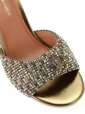 Kurt Geiger Crystal-embellished Houndstooth Mules
