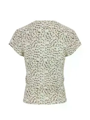 Isabel Marant Étoile Maëlie Bead-print Ruched T-shirt - Neutrals