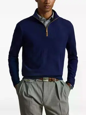 Rlx Ralph Lauren Half-zip Wool Sweater - Blue