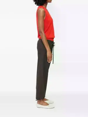 6397 Drawstring Waist Straight-leg Trousers