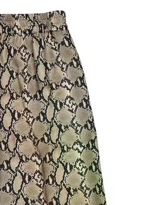PAULA Snakeskin-printed Twill Trousers