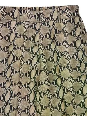 PAULA Snakeskin-printed Twill Trousers