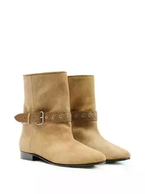 Isabel Marant Étoile Reena Buckled Suede Ankle Boots