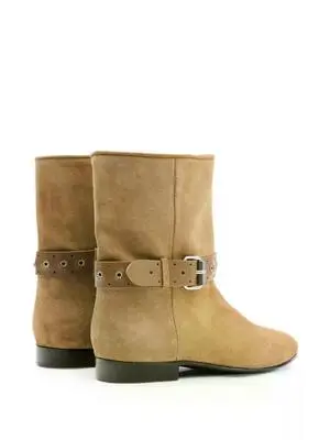 Isabel Marant Étoile Reena Buckled Suede Ankle Boots