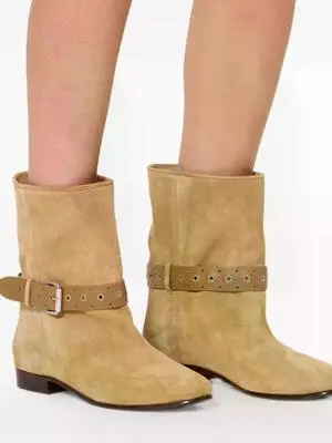 Isabel Marant Étoile Reena Buckled Suede Ankle Boots