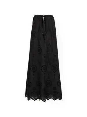 Matteau Broderie-anglaise Midi Dress - Black