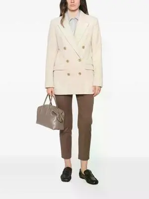 Brunello Cucinelli Belt-loops Cropped Trousers - Brown