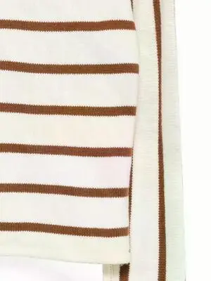 SEMICOUTURE Striped Zip-up Hoodie - Neutrals
