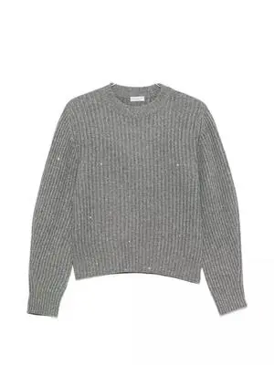 Brunello Cucinelli Sequin-embellished Ribbed-knit