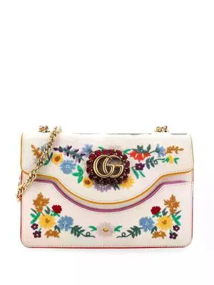 Gucci Linea Ricami Embroidered Canvas Small Shoulder Bag - Neutrals